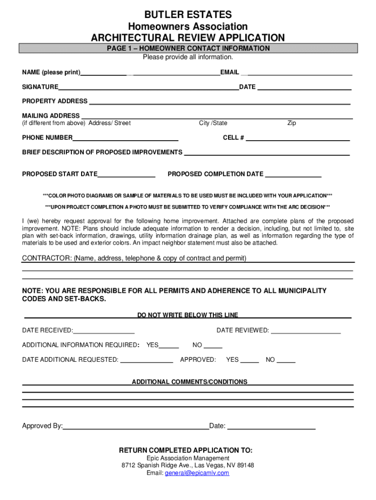 Fillable Online Forms - Meadowhills Estates Homeowners Association Fax ...