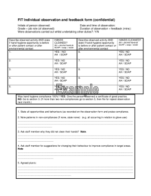 Fillable Online FIT Individual observation and feedback form (confidential) Fax Email Print ...