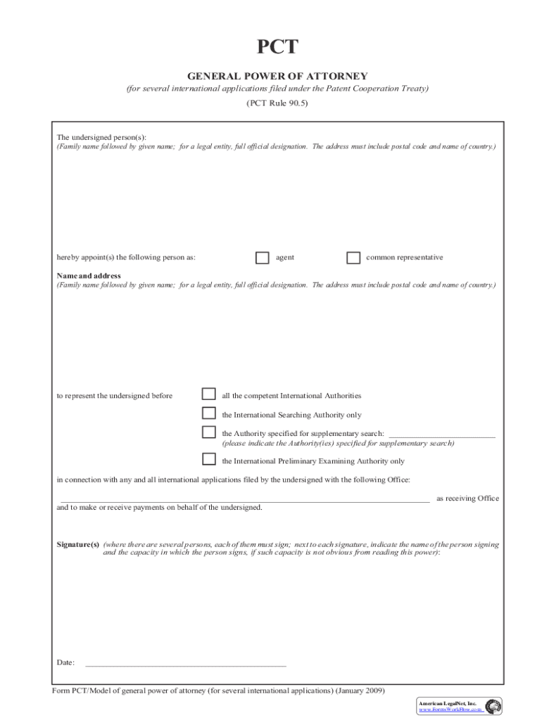 Fillable Online Get the free pct general power of attorney form Fax Email Print - pdfFiller