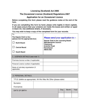 Fillable Online Application for an Occasional Licence Fax Email Print - pdfFiller