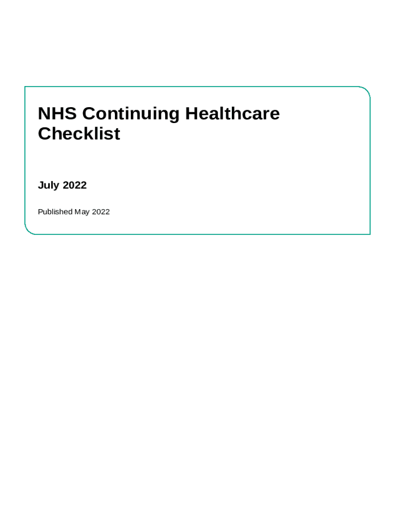 NHS Continuing Healthcare Tips: How to pass a Checklist ... Doc ...