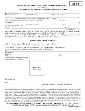 Compilabile Online consjohannesburg esteri Affidavit (Art. 47 del DPR ...