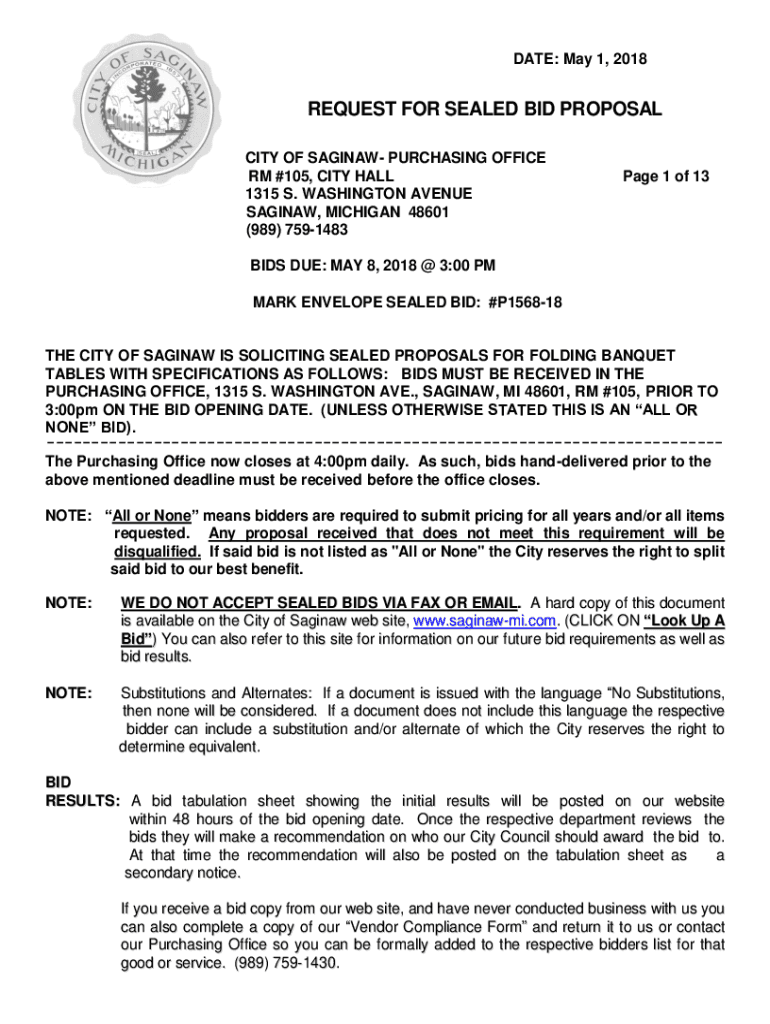 Fillable Online REQUEST FOR SEALED BID PROPOSAL - PDF Free Download Fax ...