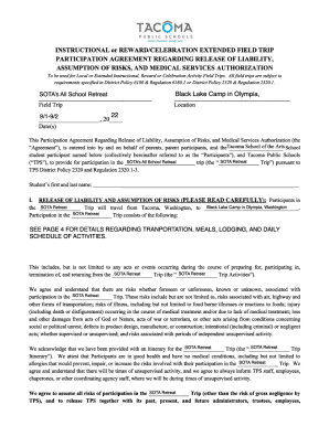 Fillable Online SOTA General Participation Agreement and Release of Liability - FILLABLE.pdf Fax ...