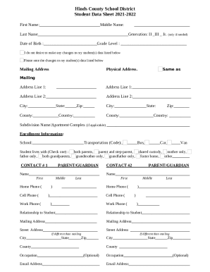 Registration / Enrollment Card-Please fill out completely Doc Template ...