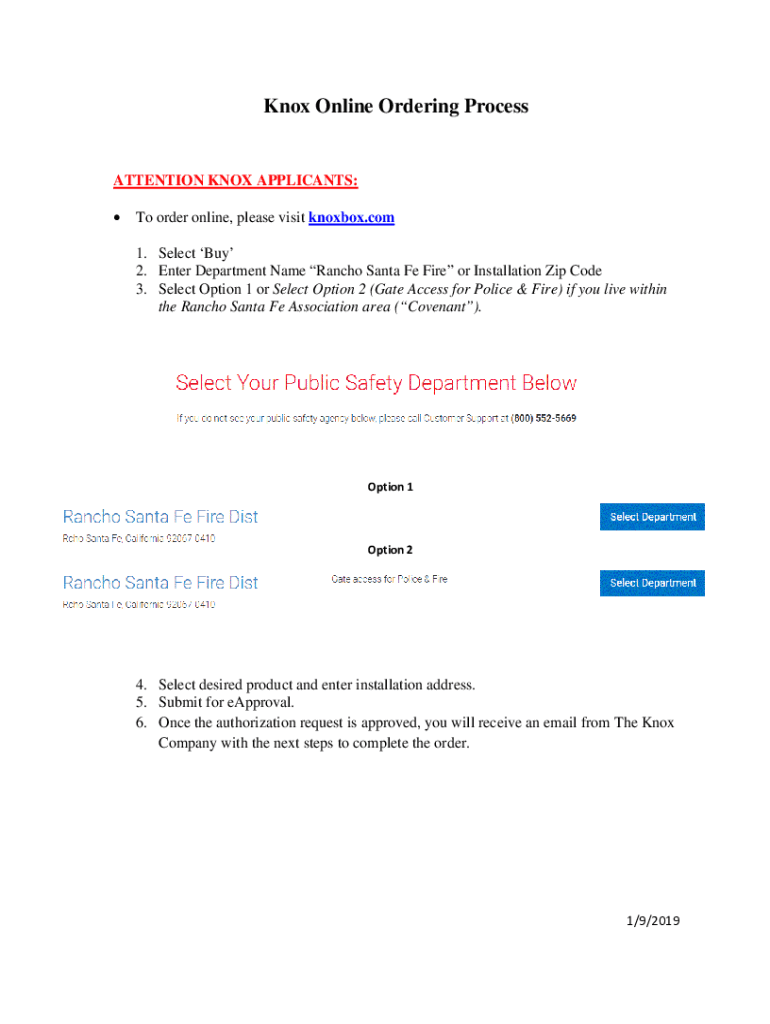 Fillable Online Here are the steps needed to purchase Knox Box. Once ...