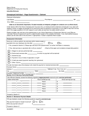 Fillable Online Voluntary Leave Questionnaire - Claimants (Form ...