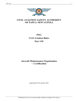 Fillable Online casapng gov Part 145 Aircraft Maintenance Organisation ...