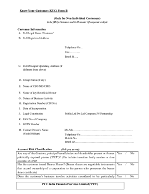 Fillable Online Know Your Customer (KYC) Application Form for ... Fax ...