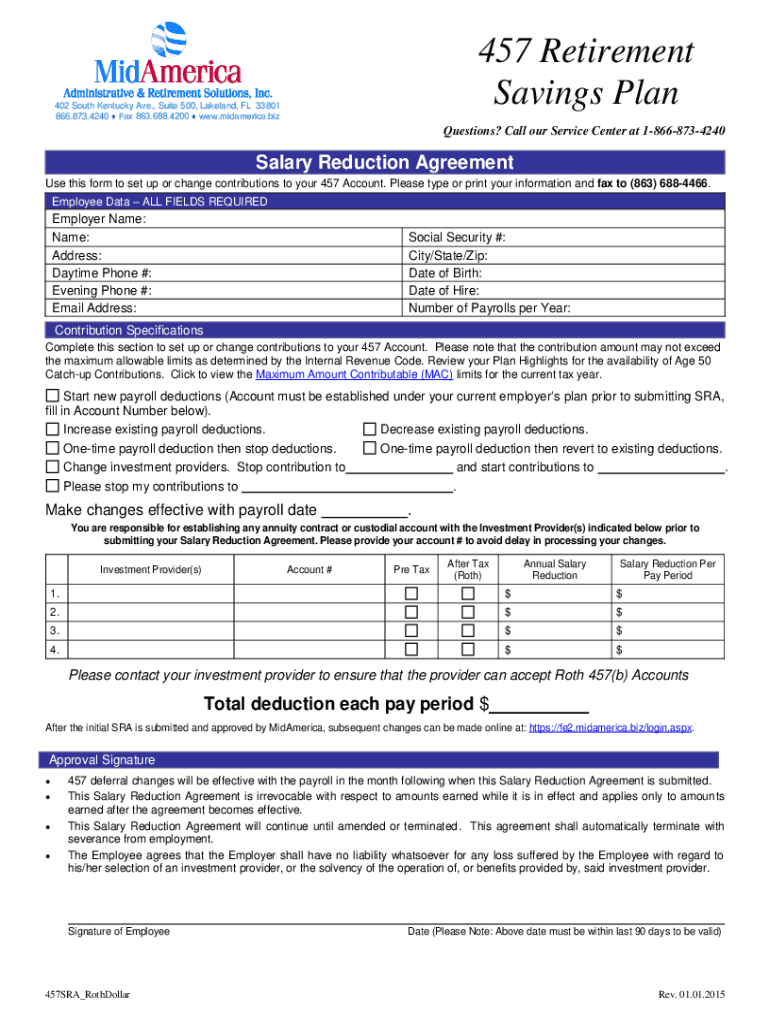Fillable Online Deferred Comp - 457 PlanCity of Lakeland Fax Email ...