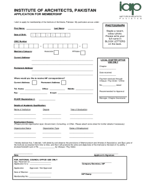Fillable Online IAP Members FormPDFArchitectCheque Fax Email Print ...