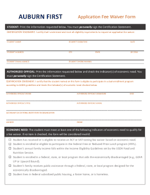 Fillable Online Application Fee Waiver Form Fax Email Print - pdfFiller