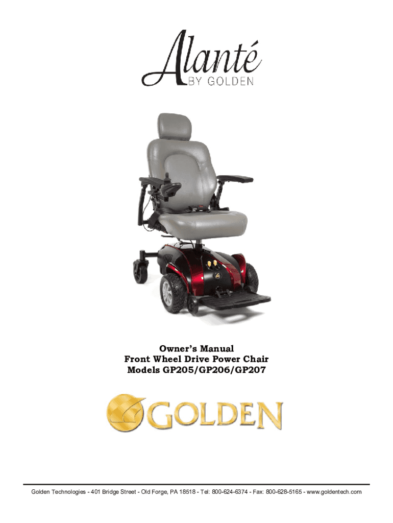 Fillable Online Owner's Manual Front Wheel Drive Power Chair Model ...