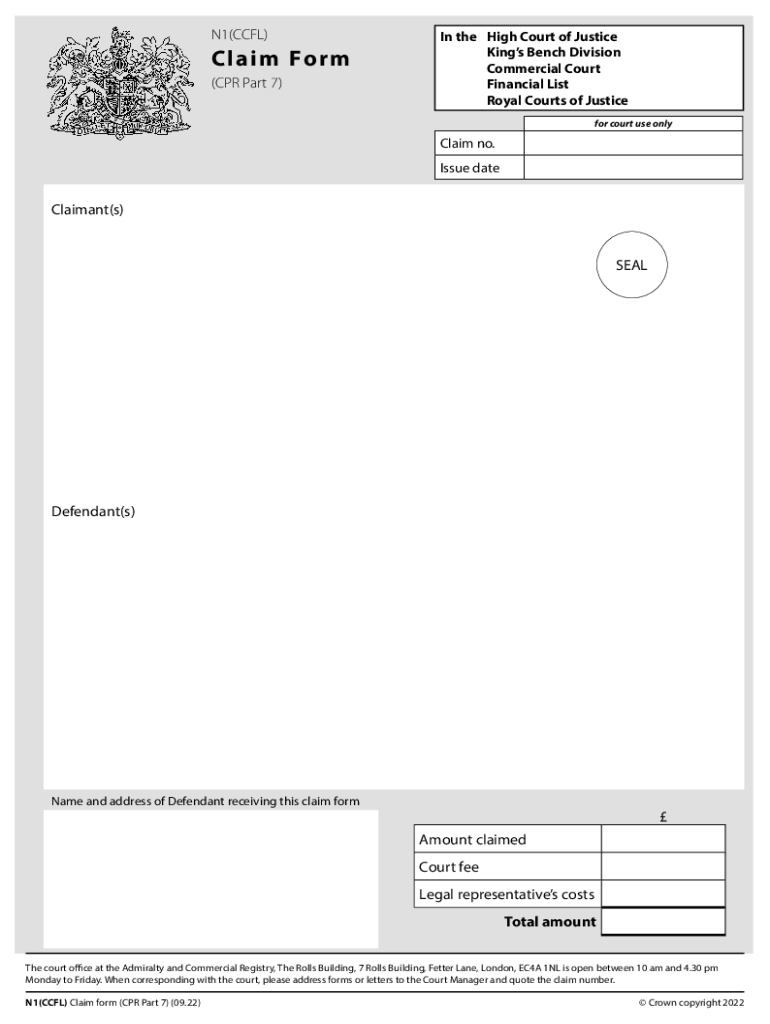 Fillable Online Make a claim against a person or organisation (Claim ...