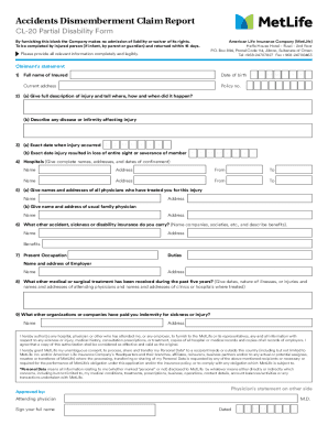 Fillable Online Accidental Death and Dismemberment Claim Fact Sheet Fax ...