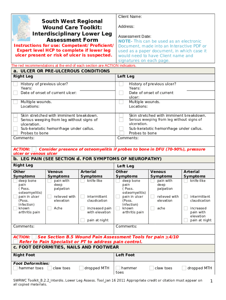 Procedure: Interdisciplinary Lower Leg Assessment Doc Template | pdfFiller