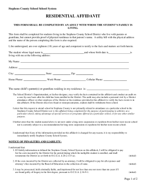 Fillable Online Residency Affidavit.pdf Fax Email Print - pdfFiller