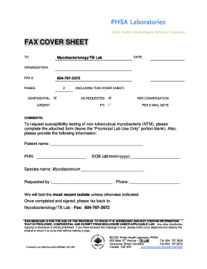 Fillable Online Mycobacteriology Laboratory Submission Form Fax Email ...