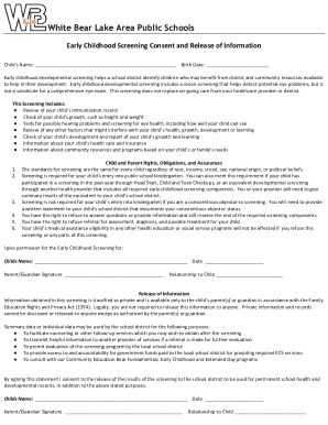 Fillable Online Early Childhood Screening - MDE - Minnesota.gov Fax ...