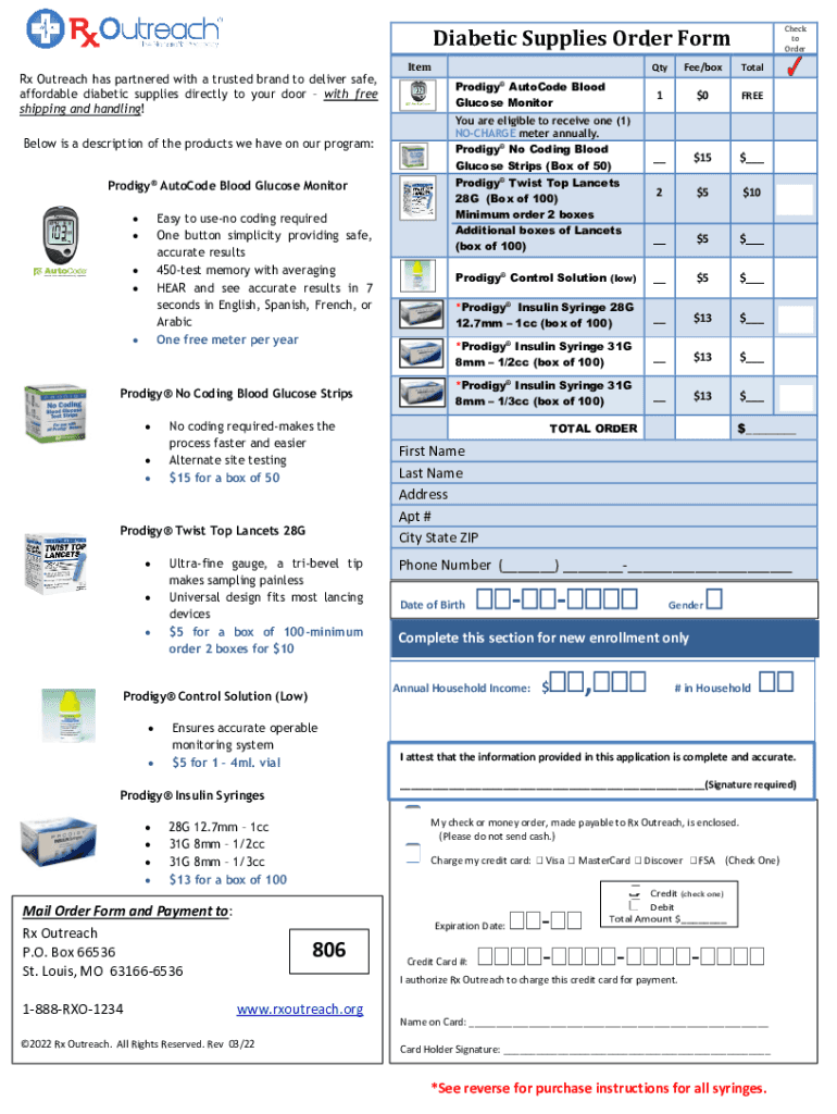 Fillable Online Diabetic Supplies Form Fax Email Print - pdfFiller