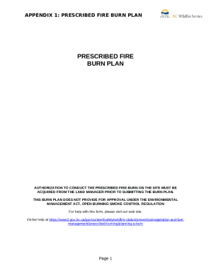 Utah Interagency Prescribed Fire Plan Template Doc Template | pdfFiller