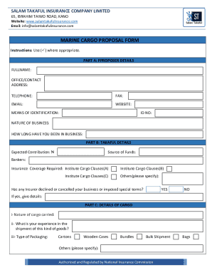 Fillable Online marine cargo claim form Fax Email Print - pdfFiller