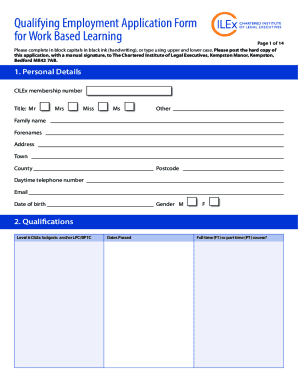 Fillable Online Fillable Online Qualifying Employment Application Form for ... Fax Email Print ...