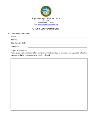 Fillable Online GJ Citizen Complaint Form Fax Email Print - pdfFiller