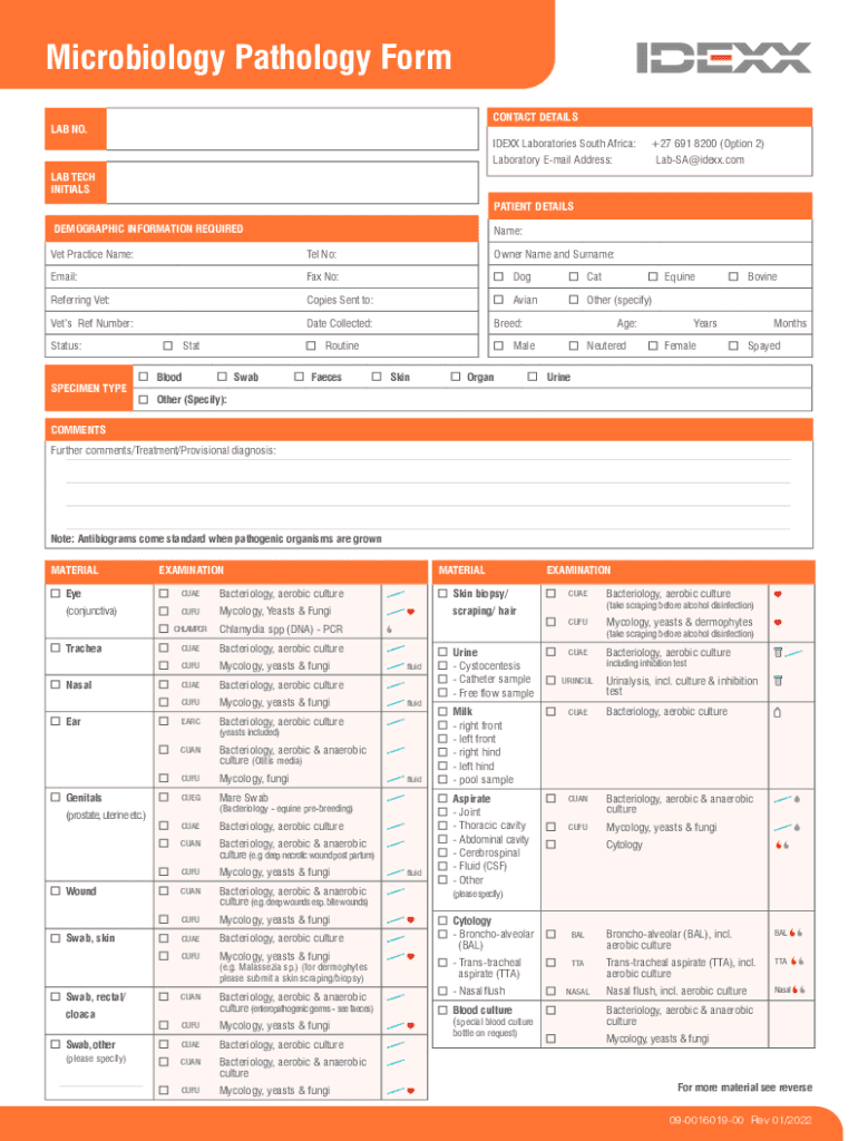 Fillable Online Microbiology Pathology Form Fax Email Print - pdfFiller