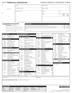 Fillable Online LARGE ANIMALS REQUEST FORM Fax Email Print - pdfFiller