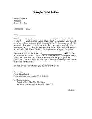 Sample Past Due Letter Doc Template | pdfFiller