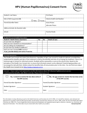 Fillable Online Grade 7 School Immunization Program Consent Form for ... Fax Email Print - pdfFiller