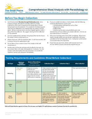 Fillable Online Send stool samples Monday through Wednesday only Fax ...
