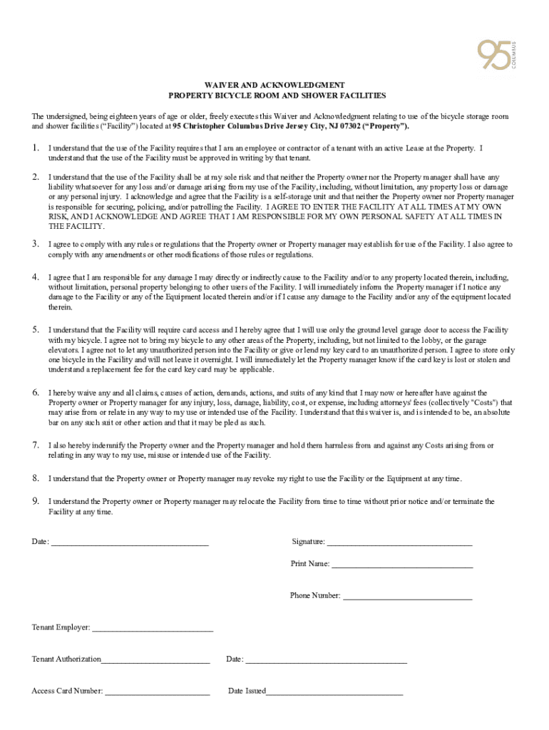 Fillable Online agreement for use of bicycle, release and waiver of ...