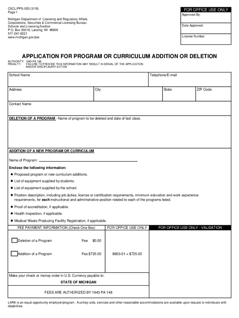 Fillable Online Fillable MICHIGAN DEPARTMENT OF LICENSING AND ... Fax ...