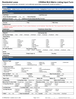 Fillable Online Fillable Residential CRMLS Matrix Listing Input Form ...