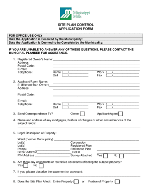 Fillable Online Application for Site Plan Development Agreement ...