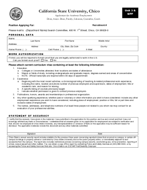 Fillable Online Free fillable forms: California State University, Chico ...