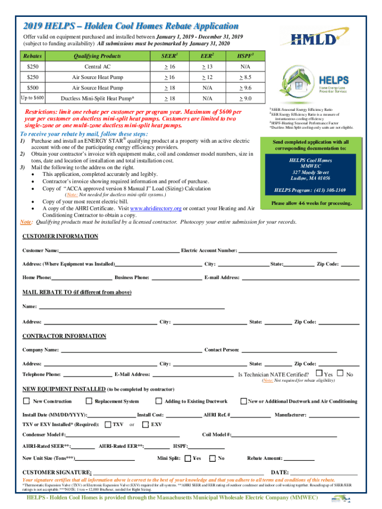 Fillable Online Residential heat pump rebate Fax Email Print - pdfFiller