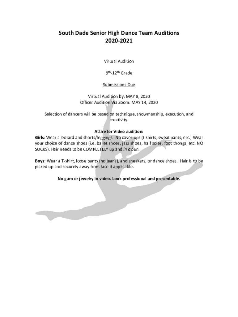 Fillable Online Sapphire Dance Team Audition Information Fax Email ...