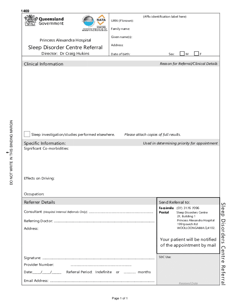 Fillable Online metrosouth health qld gov PA HospitalHealth Informatics ...