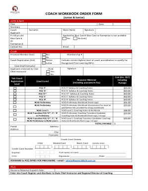 Fillable Online Junior Rep Coach Application Form Fax Email Print ...