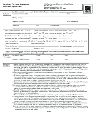 Fillable Online VETERINARY PURCHASE AGREEMENT AND CREDIT ... Fax Email ...