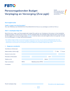 Invulbaar Online Aanvraagformulier Persoonsgebonden Budget Verpleging ...