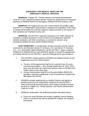 AGREEMENT FOR MEDICAL DIRECTOR FOR Doc Template | pdfFiller