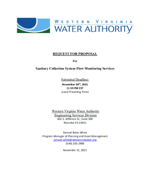 Fillable Online Requests for ProposalsWestern Virginia Water Authority ...