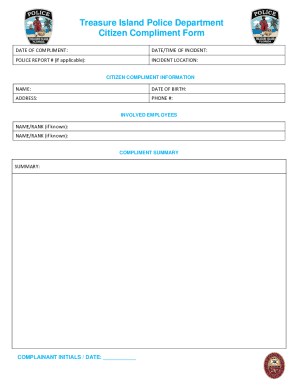 Fillable Online Citizen Complaint Process - UF Police Department Fax ...