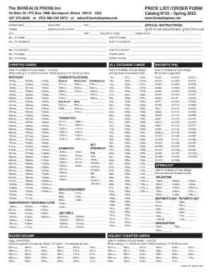 Fillable Online PRICE LIST / ORDER FORM Fax Email Print - pdfFiller