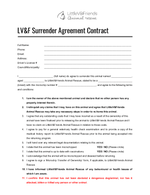 Fillable Online LV&F Surrender Agreement Contract Fax Email Print ...
