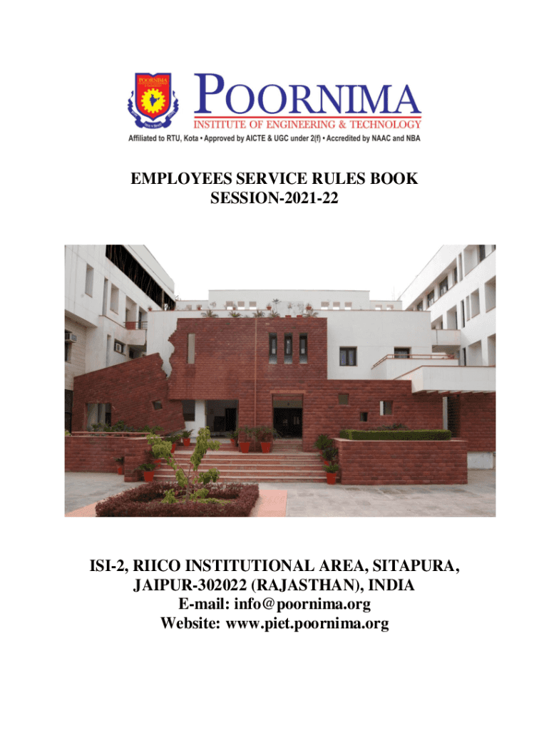 Fillable Online Employees Service Rules Book Session-2021-22 Fax Email ...